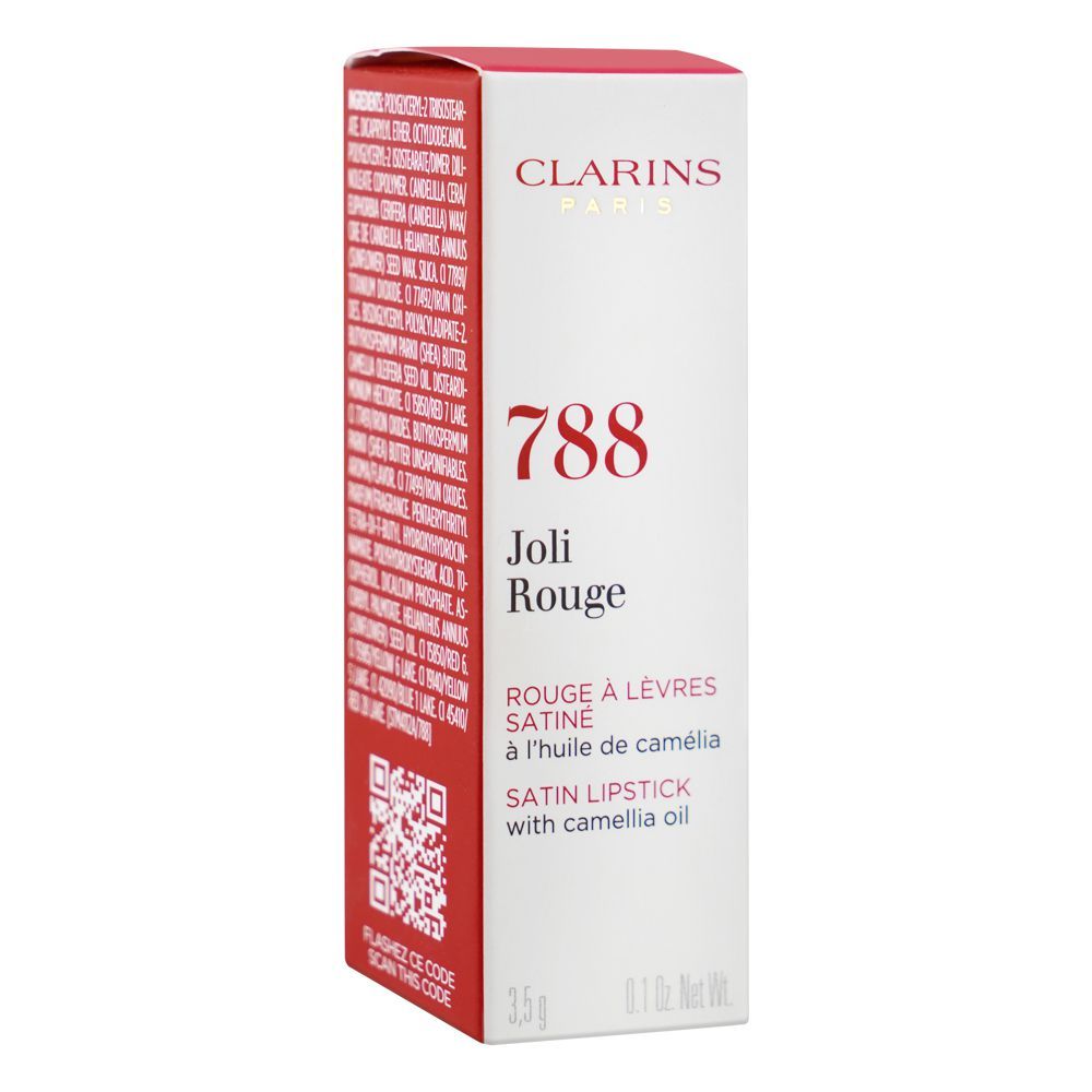 Clarins Paris Joli Rouge Satin Lipstick, 3.5g, 788 Peach Nude