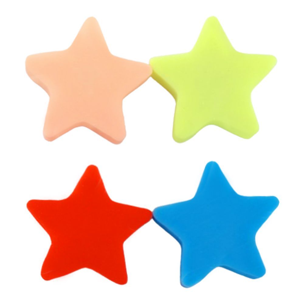 UBS Stars Shaped Erasers, Assorted Colors, For DIY School Kits, 4-Pack, 188