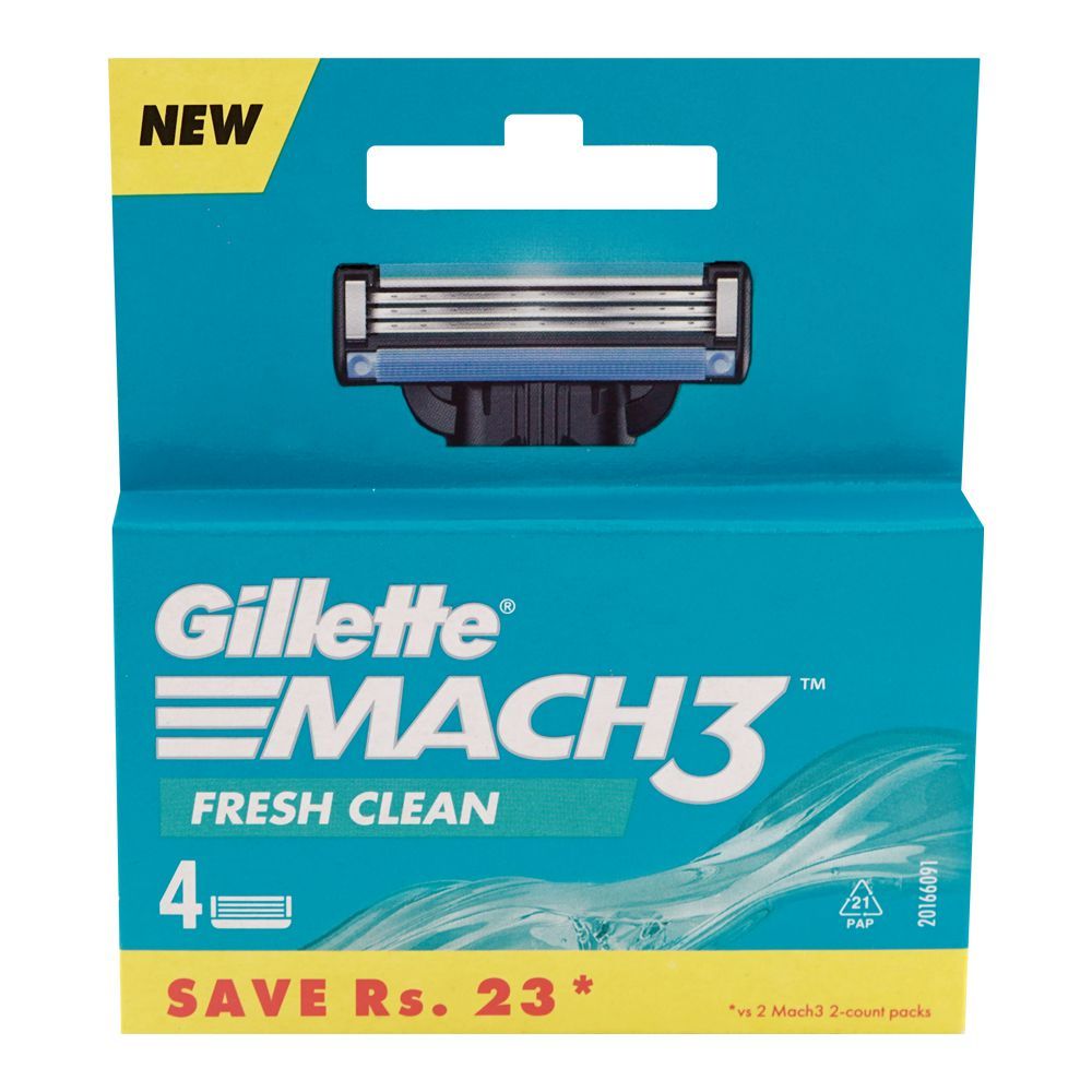 Gillette Mach3 Fresh Clean Cartridges, 4-Pack