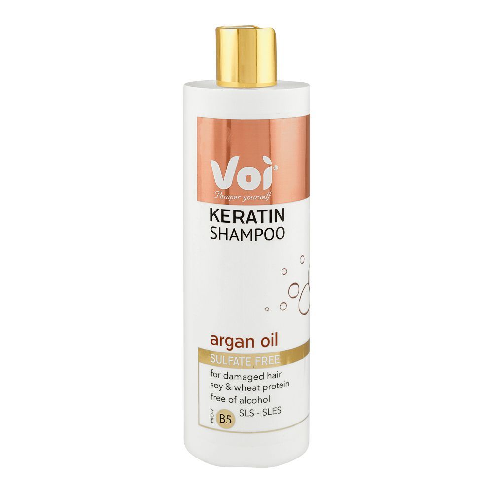 Voi Keratin Shampoo with Argan Oil, Sulfate & Alcohol Free, For Damaged ...