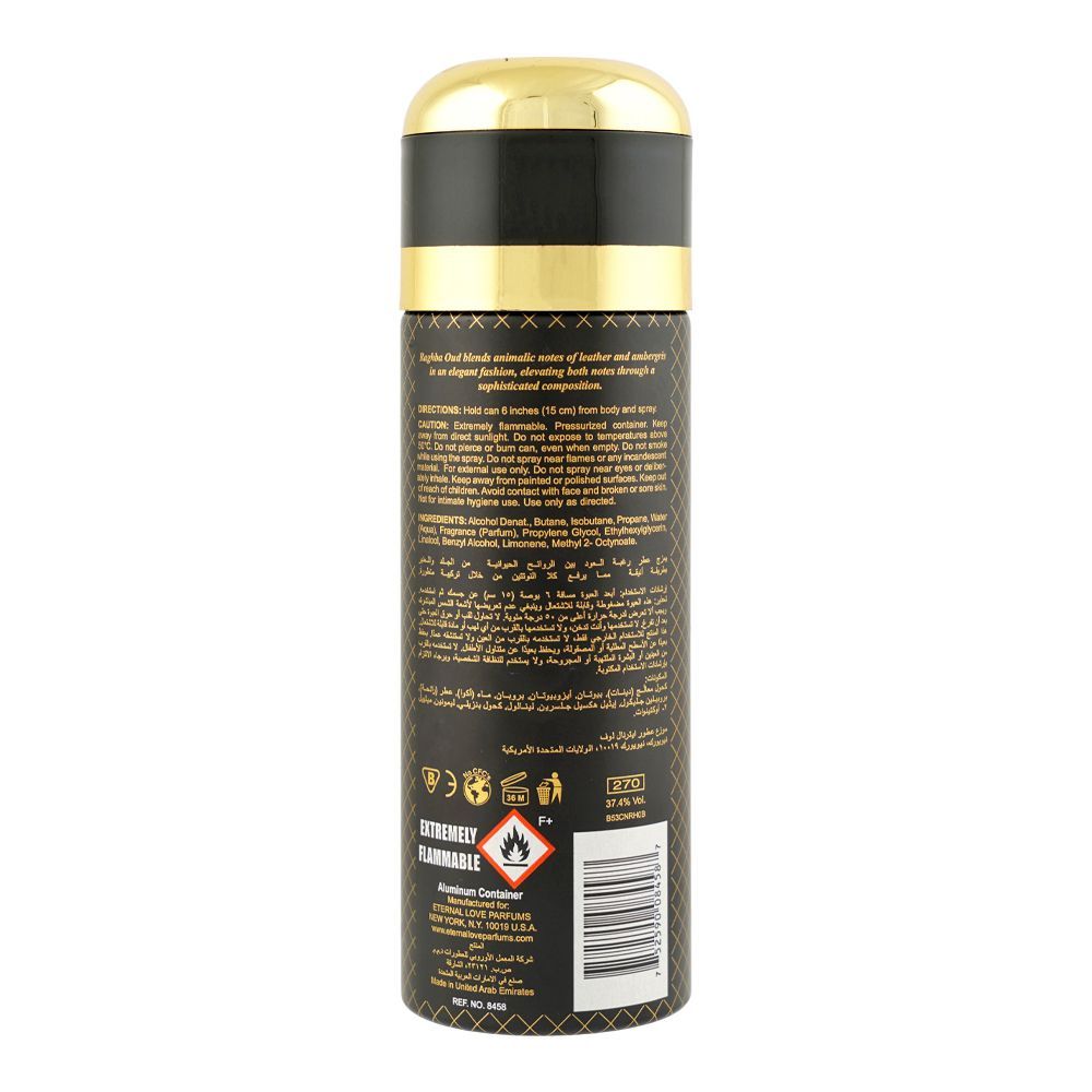 Eternal Love Oud Raghba Body Spray, For Men & Women, 200ml