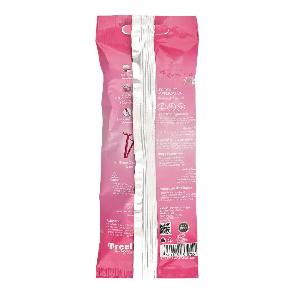 Treet Femina Silk Disposable Razor For Women, 1-Pack