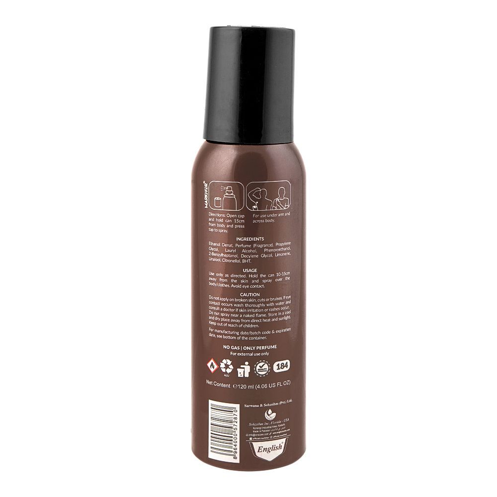 Markhor Blanc Royale Oud No Gas Body Spray, For Men, 120ml