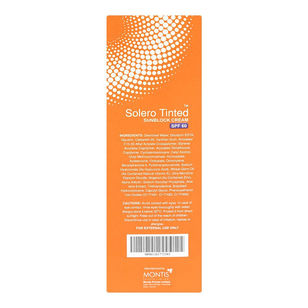 Rederm Aesthetics Solero Tinted Sunblock Cream, SPF-60, For All Skin ...