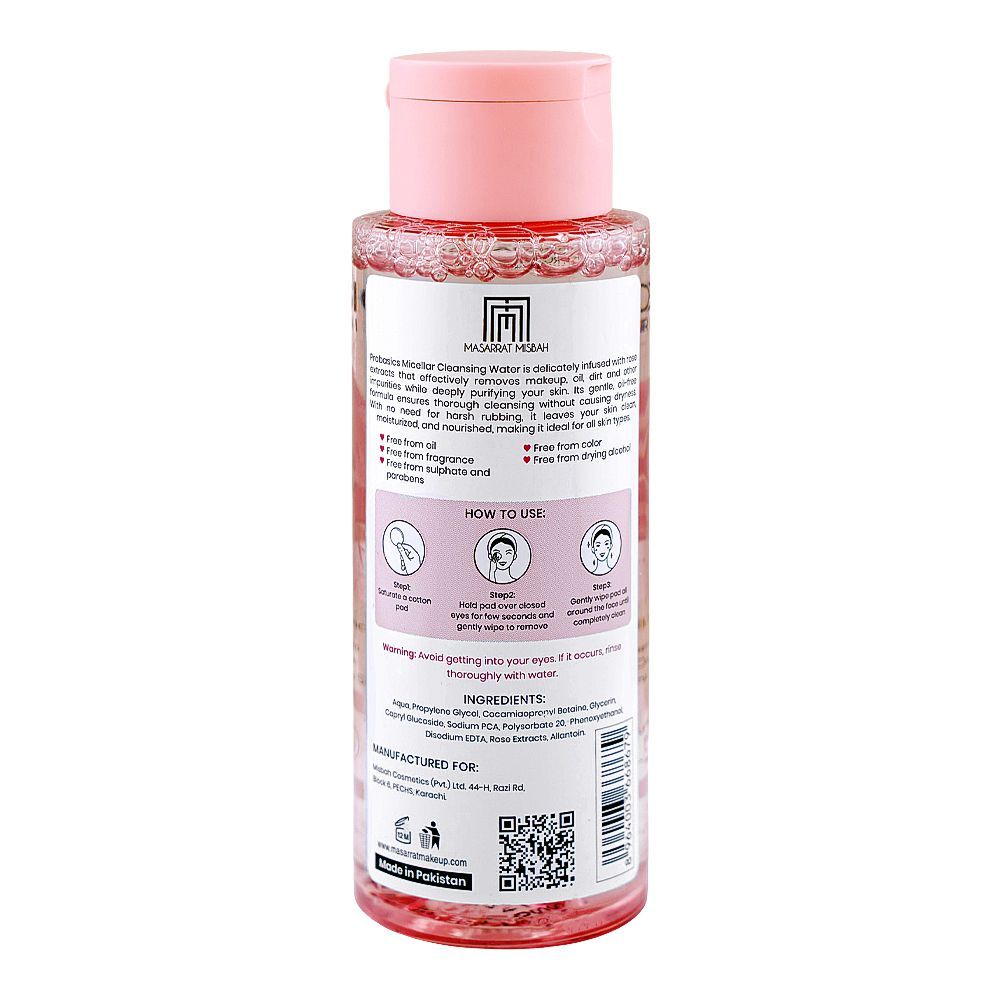 Masarrat Misbah Pro Basics Micellar Cleansing Water, Makeup Remover, 125ml