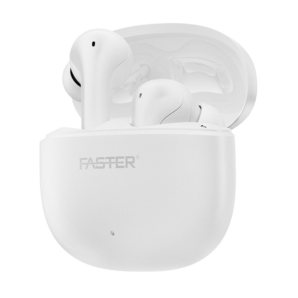 Faster FusionX Wireless Earbuds, Hybrid ANC+ENC 6mics, White, FBT-220