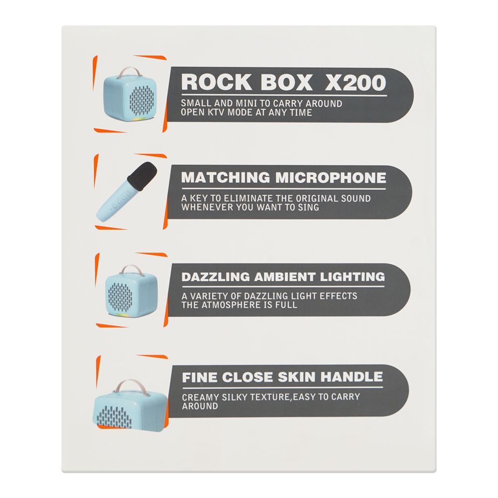 Faster Rock Box Mic And Music, All In One, Blue, X200