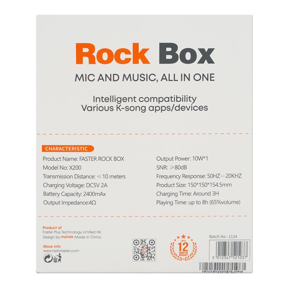 Faster Rock Box Mic And Music, All In One, Blue, X200