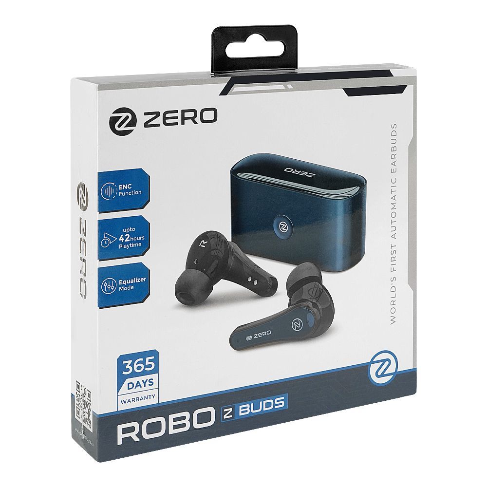 Zero Robo Z Buds ENC Wireless Earbuds, Midnight Blue
