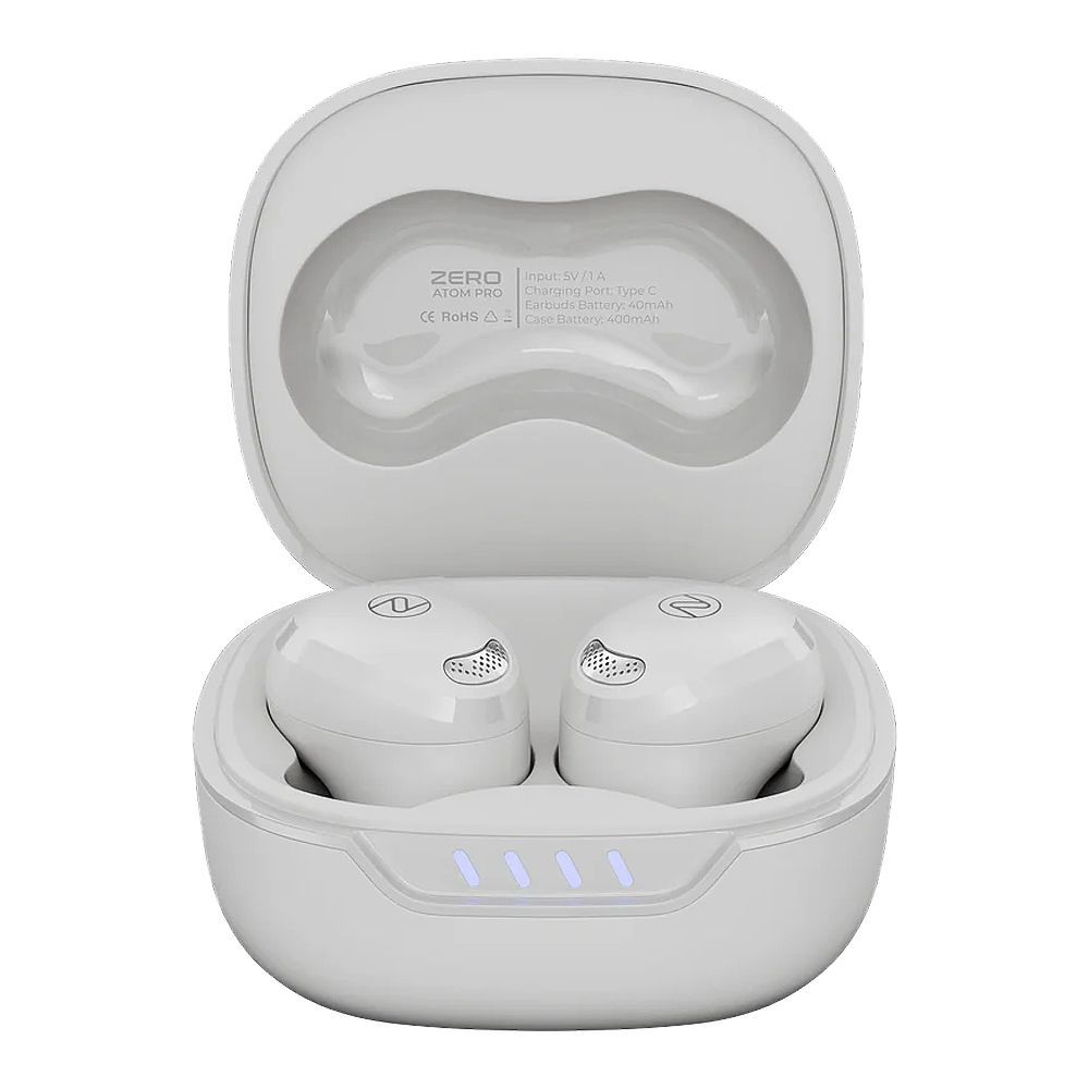 Zero Atom Pro Z Dots ENC Wireless Earbuds, Snow White
