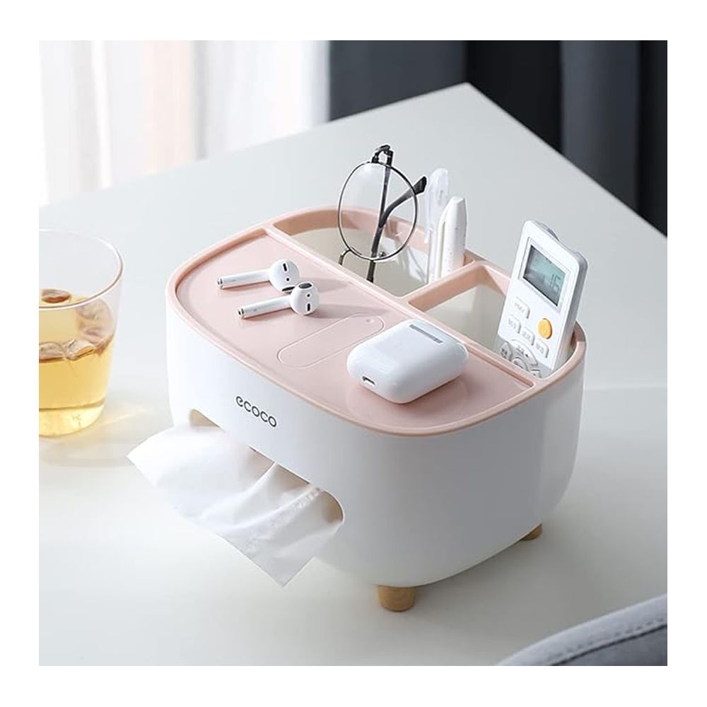 Ecoco 3in1 Desktop Tissue Box, Pink
