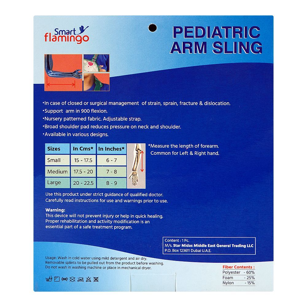 Smart Flamingo Pediatric Arm Sling, For Kids, Large