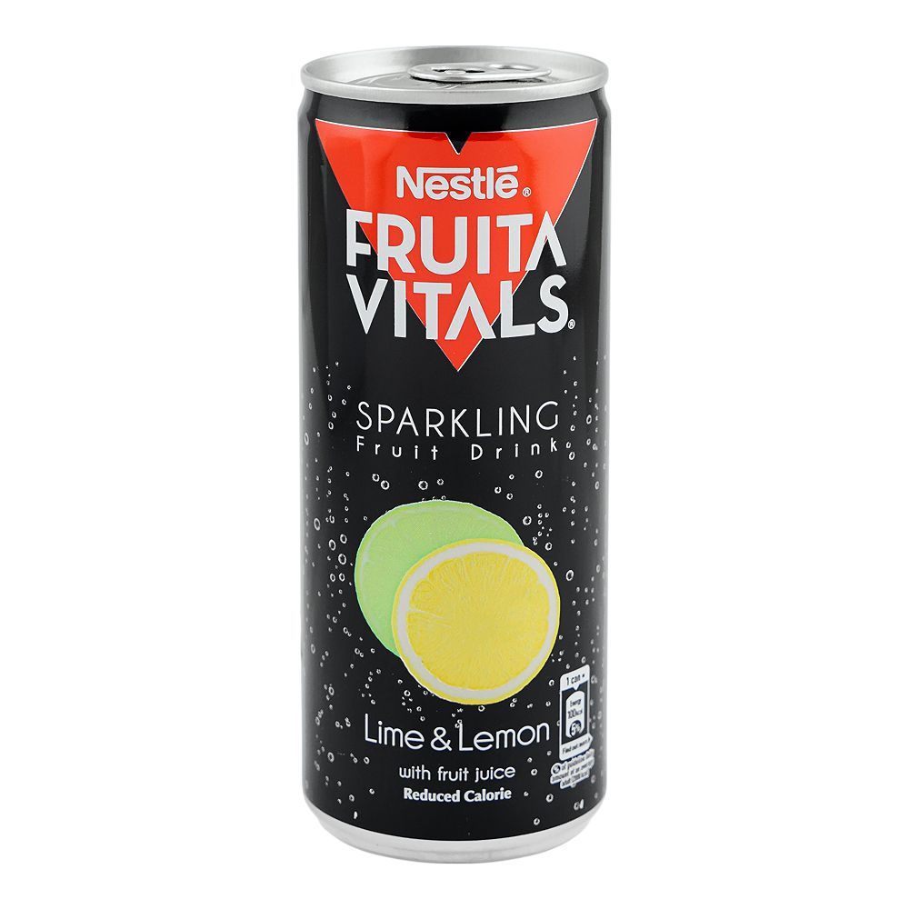 Nestle Fruita Vitals Sparkling Lime & Lemon Juice, 250ml Can