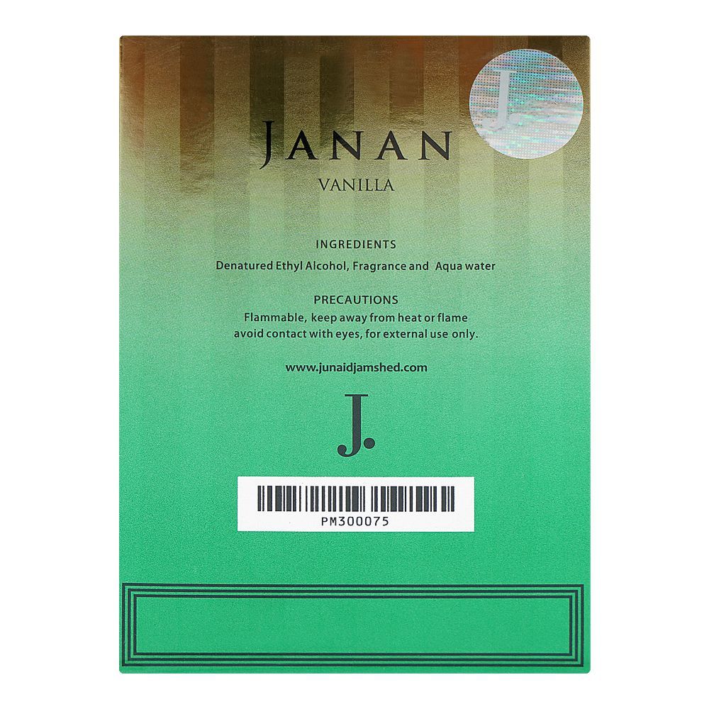 Junaid Jamshed J. Janan Vanilla, Eau De Parfum, For Women, 100ml