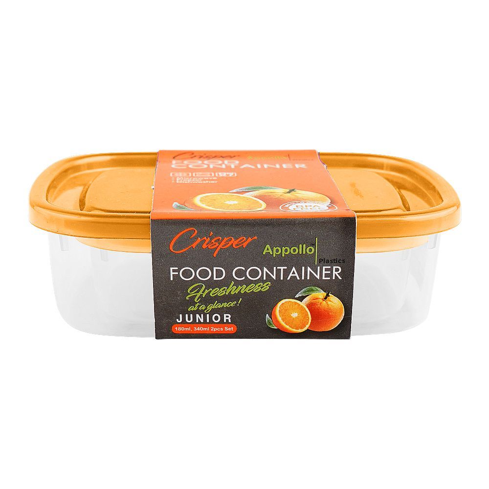 Appollo Crisper Food Container 2 Pieces Set Junior, Orange