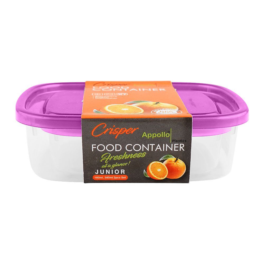 Appollo Crisper Food Container 2 Pieces Set Junior, Purple
