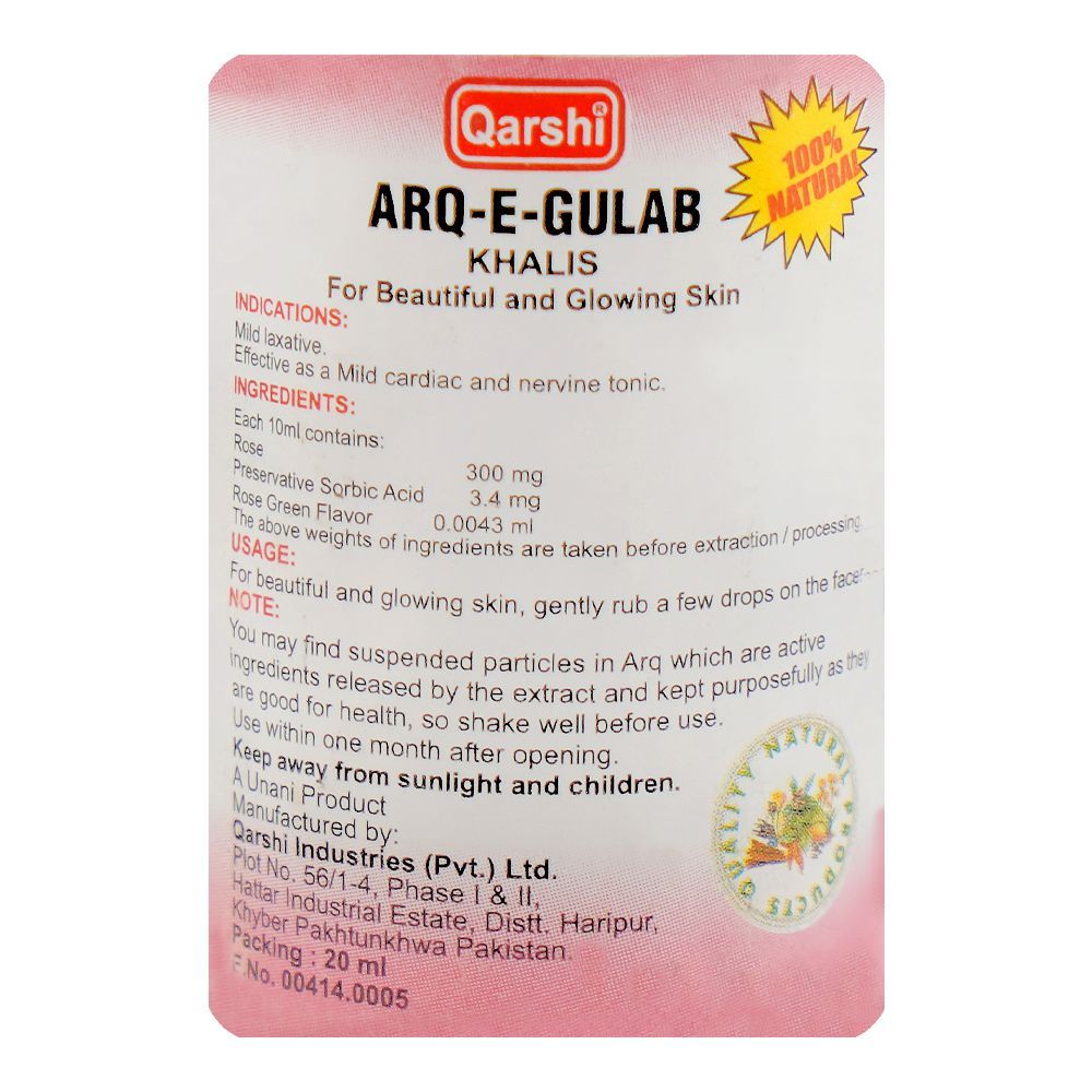 Qarshi Arq-e-Gulab Drops, 20ml