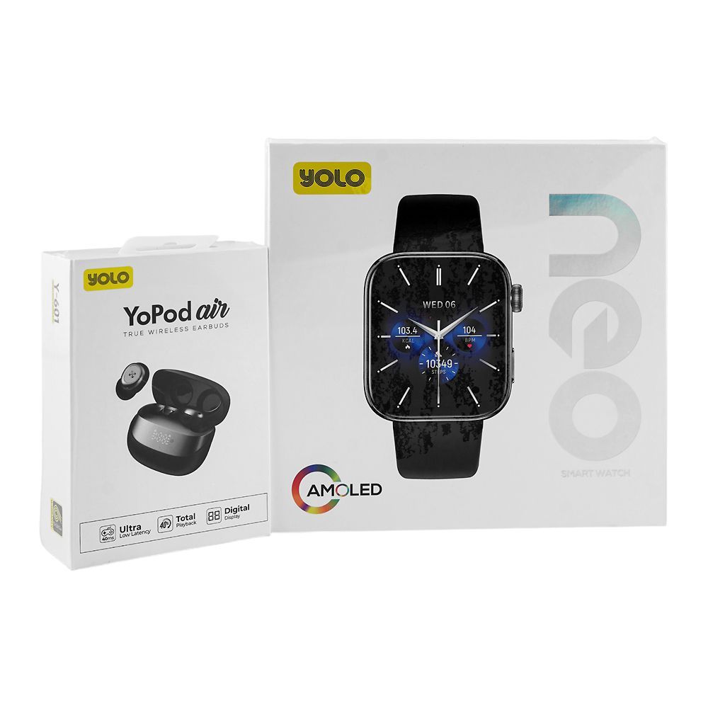 Yolo 1.85 Inch Amoled Display Neo Smart Watch, IP68 Water Resistant, 7 ...