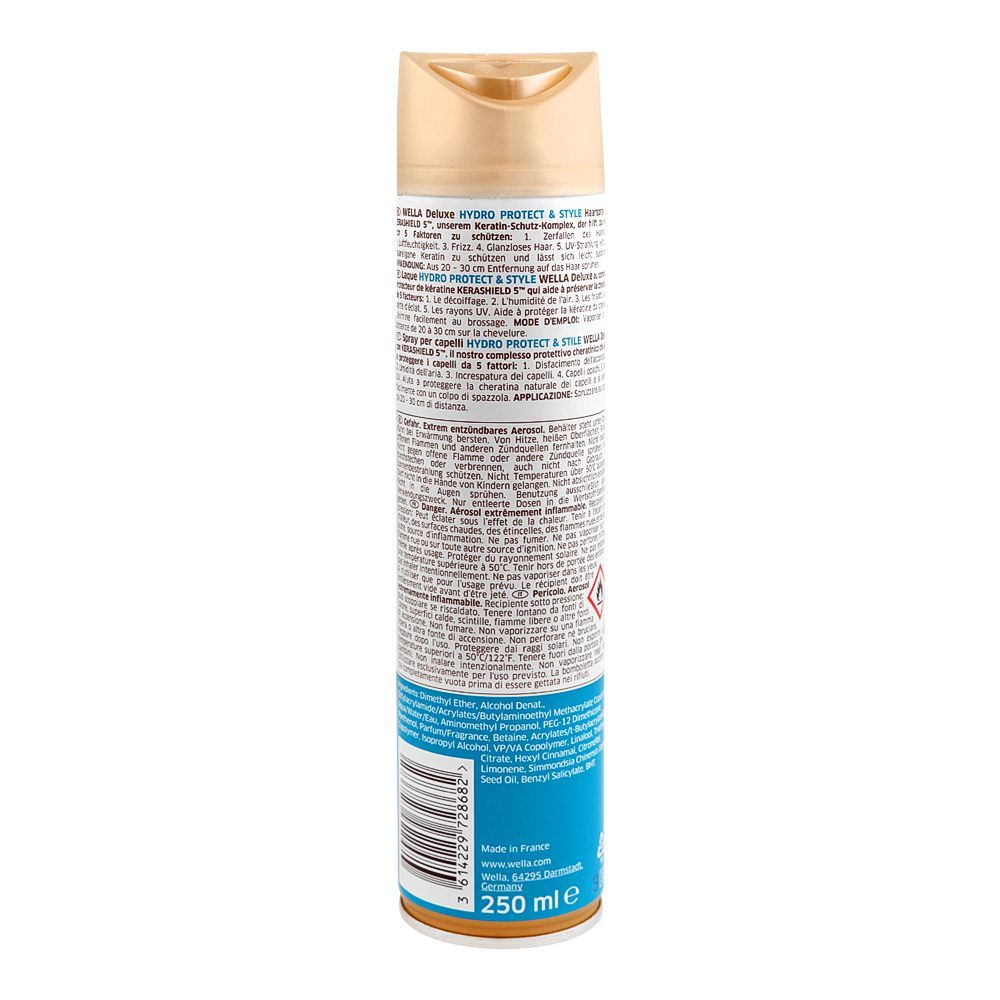 Wella Deluxe Hydro Protect & Style Extra Strong Hold 4 Hair Spray, 250ml