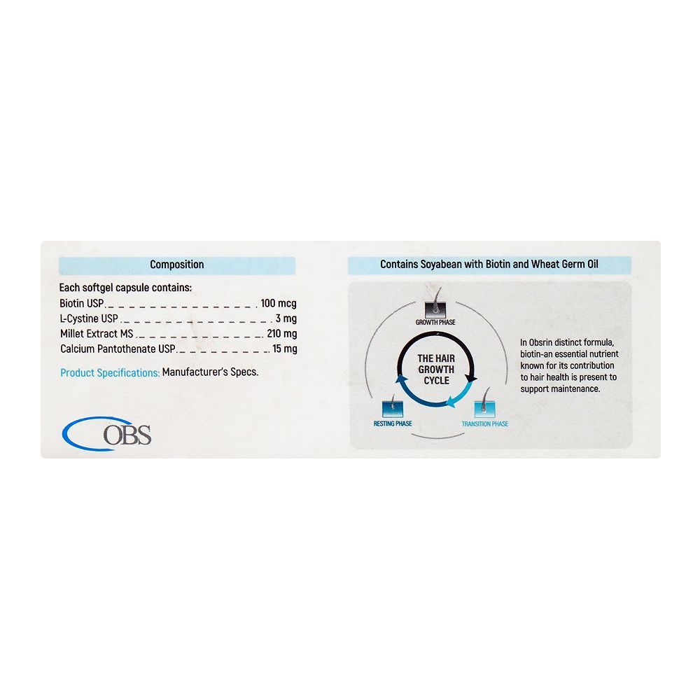 OBS Pharmaceuticals Obsrin Soft Gels Capsules, 30-Pack