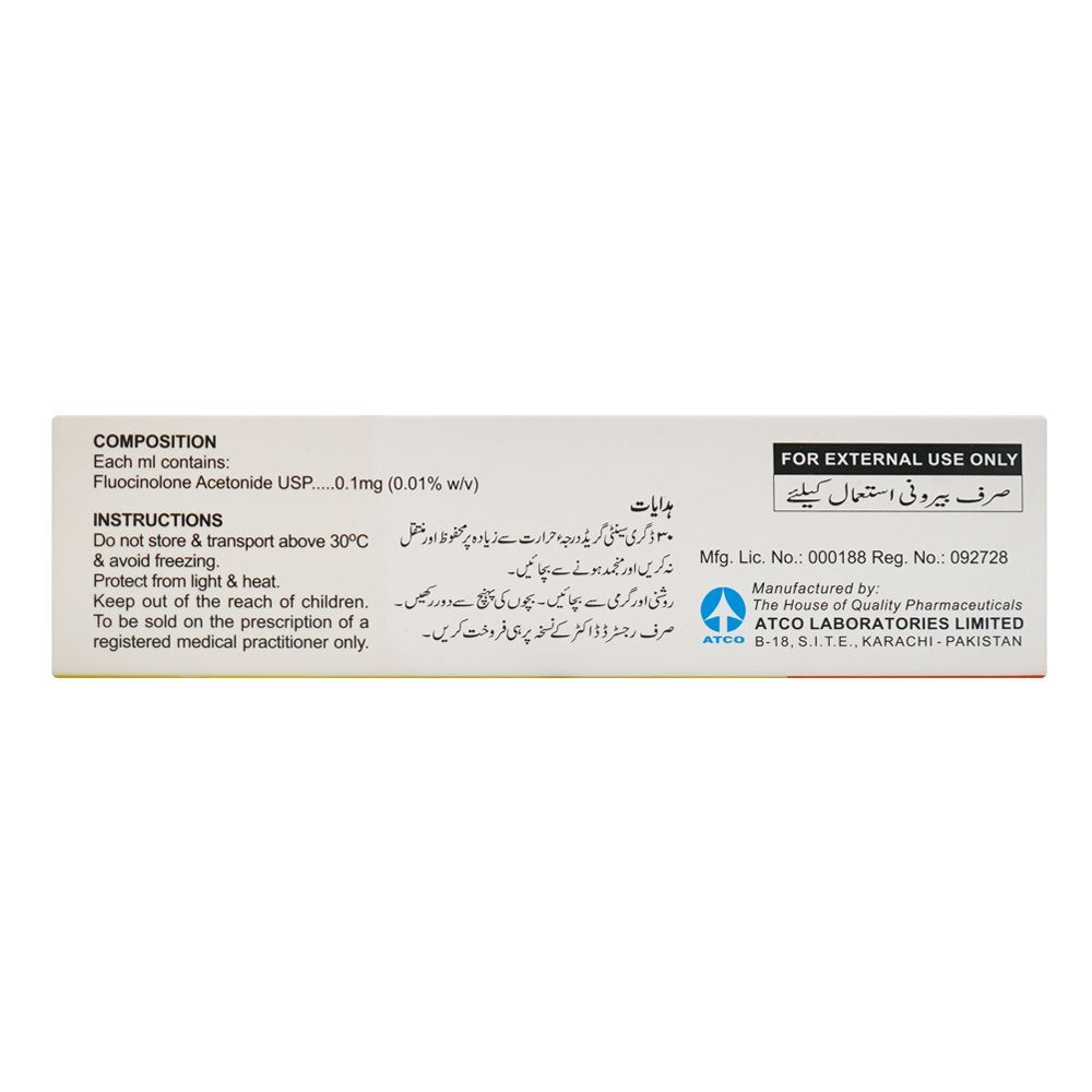 ATCO Laboratories Flucinate Topical Oil, 120ml