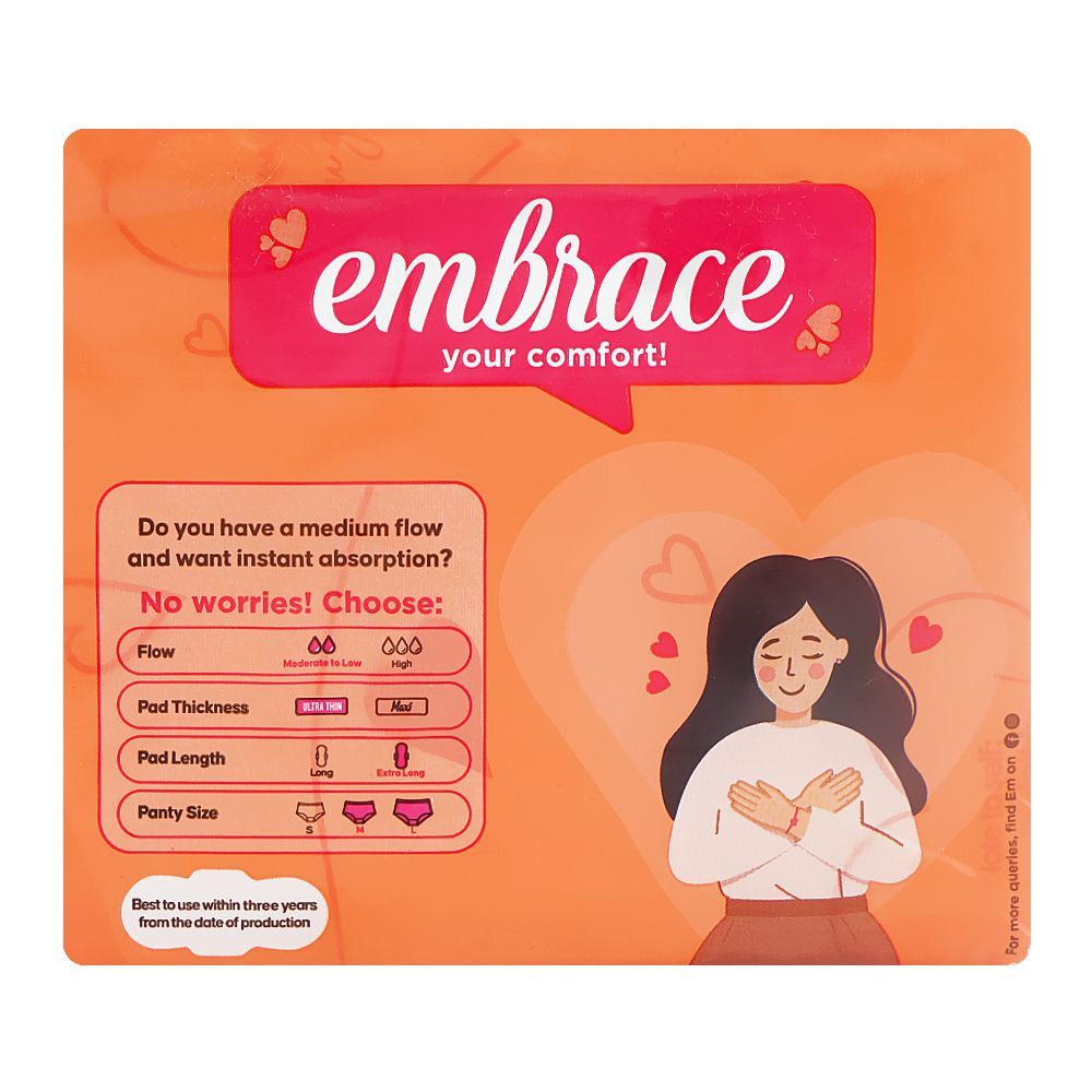 Embrace Essentials Ultra Thin Pads Extra Long, 6-Pack, Save Rs.75/-