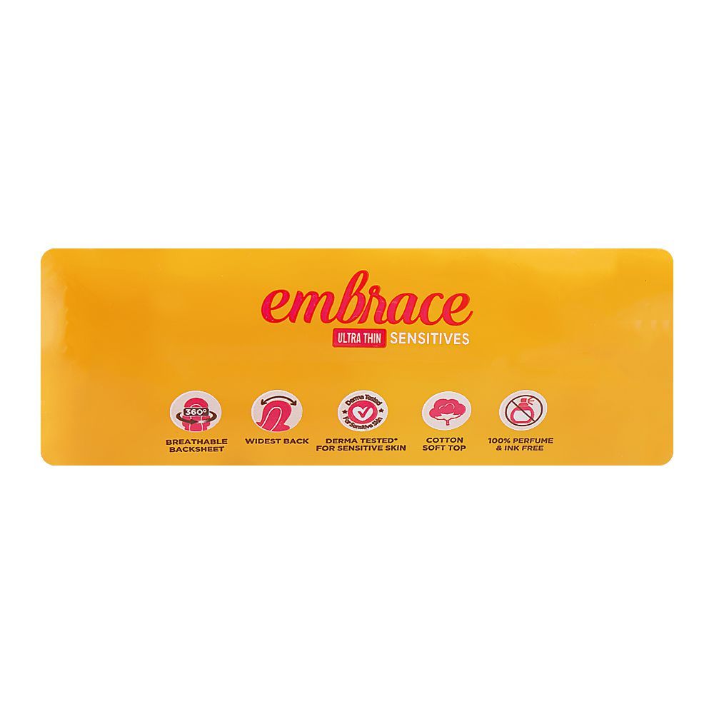 Embrace Sensitives Ultra Thin Pads Extra Long, 8-Pack, Save Rs.75/-