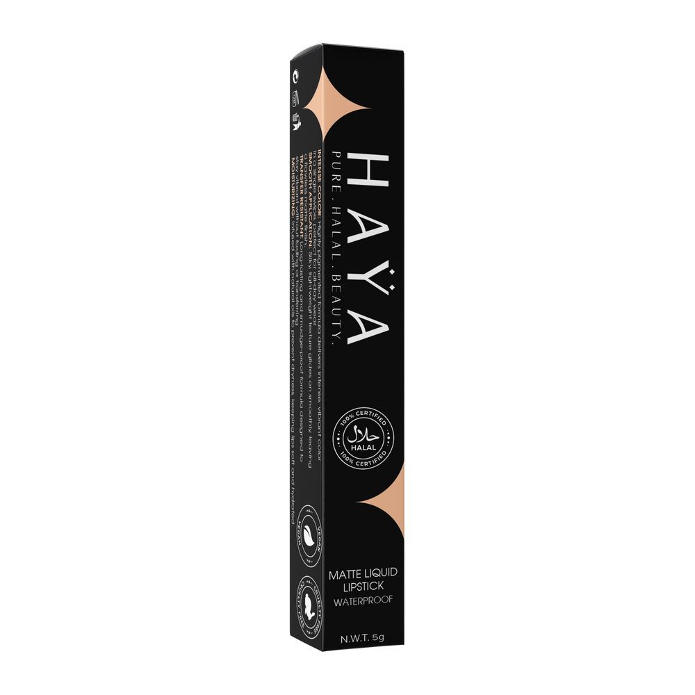 Haya Pure Halal Beauty Matte Liquid Waterproof Lipstick, 02 English ...