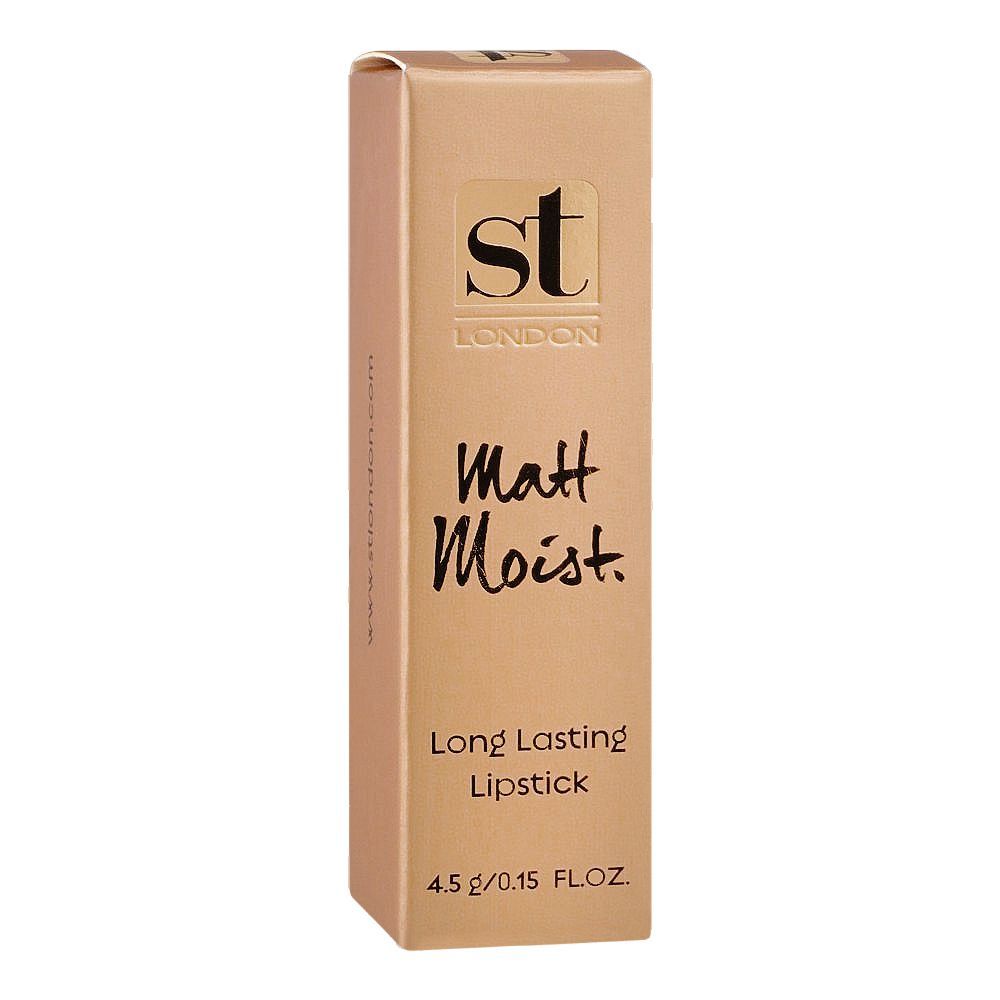 ST London Matte Moist Long Lasting Lipstick, Burgundy Hue, 4.5g