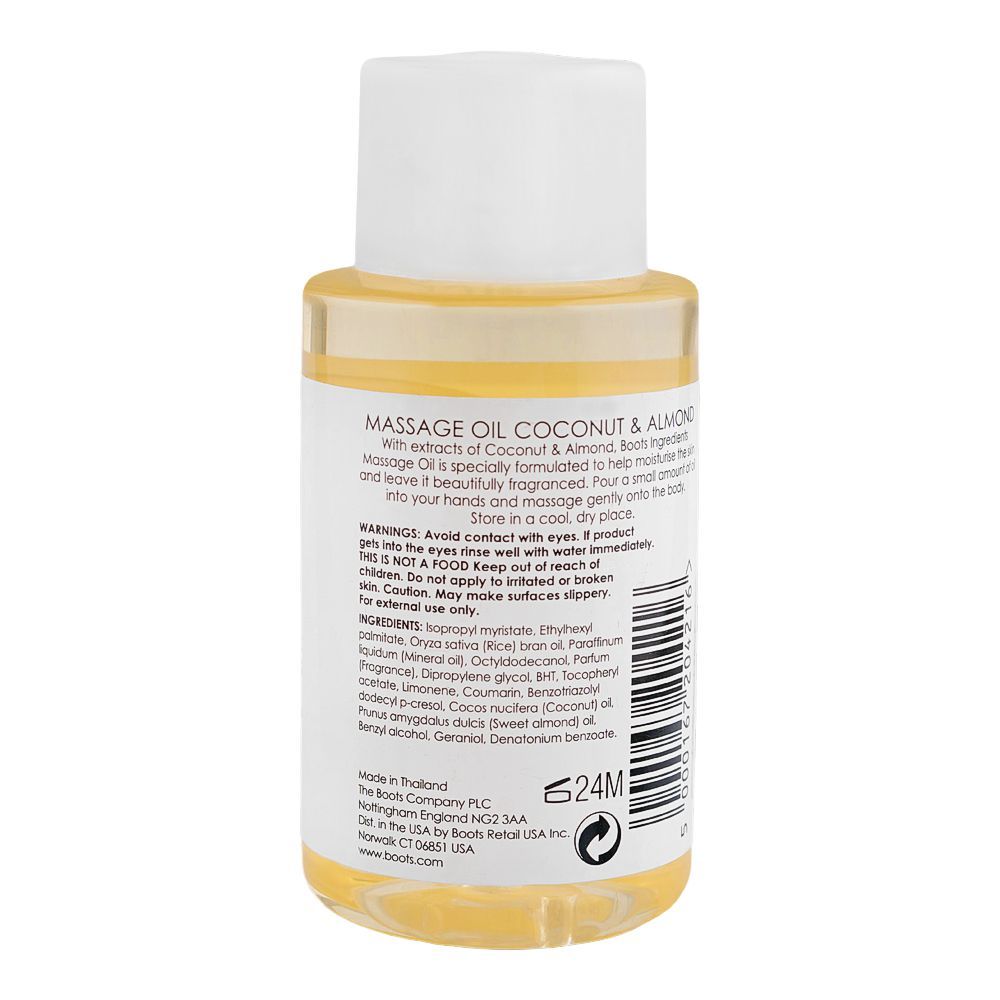 Boots Ingredients Coconut & Almond Massage Oil, 100ml
