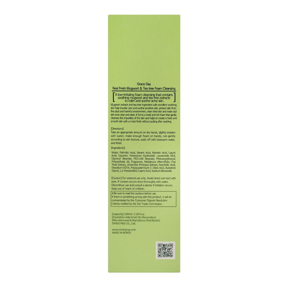 Grace Day Real Fresh Mugwort & Tea Tree Foam Cleansing, 100ml