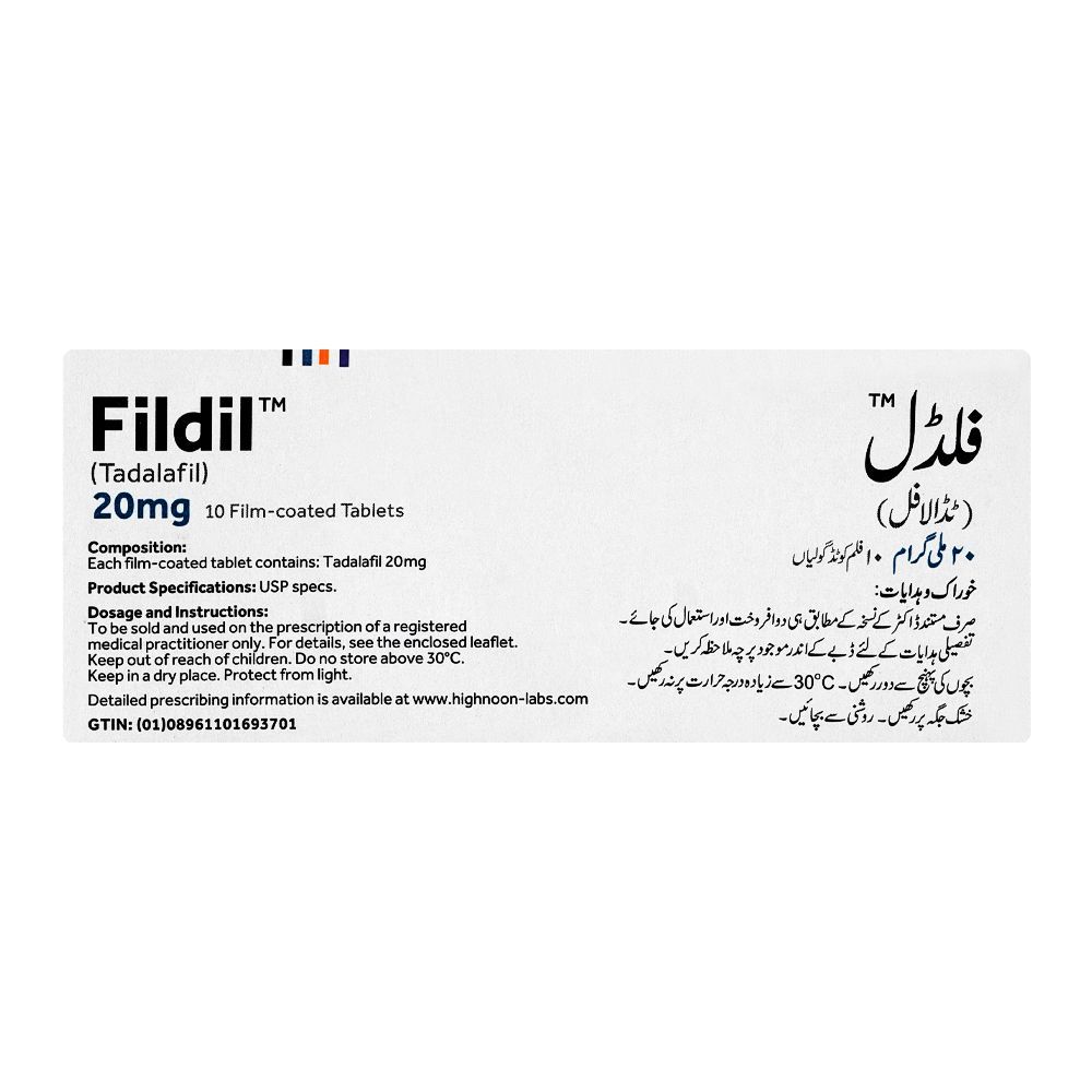 Highnoon Laboratories Fildil Tablet 20mg 10 Pack