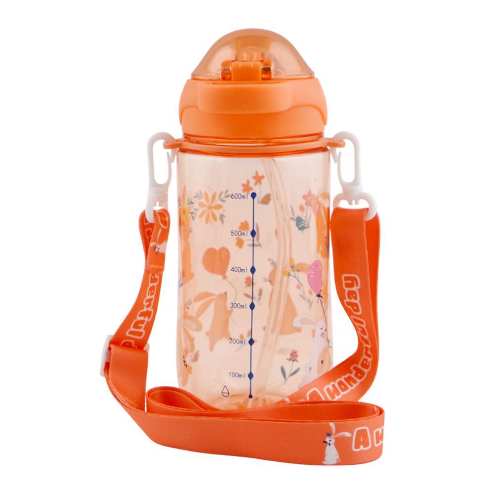 AJF Kids Cartoon Fancy Water Bottle With Cap lock & Handle, Orange, SB ...