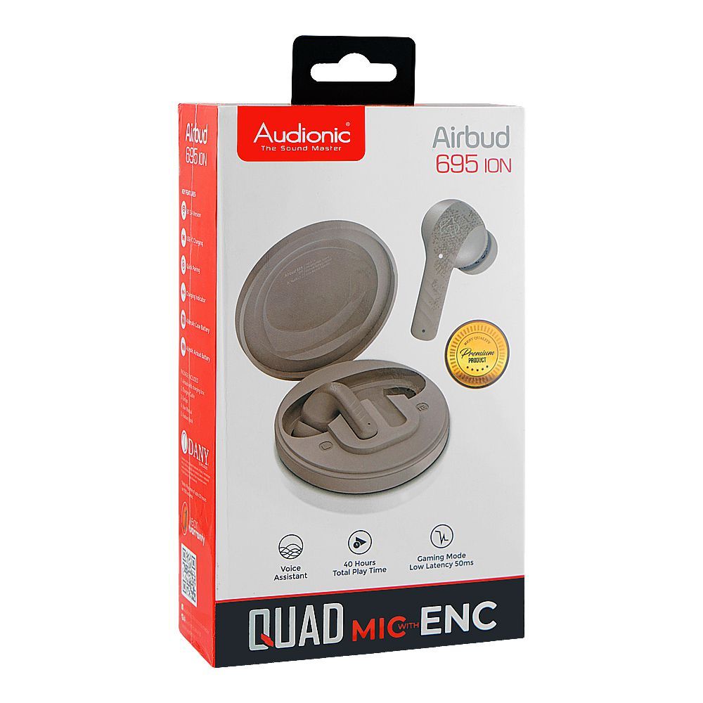 Audionic Quad Mic With ENC Earbuds Airbud-695 Ion, 40H Play Time ...