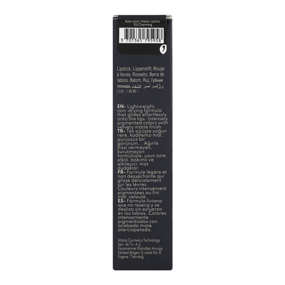 Junaid Jamshed Note Iconic Matte Lipstick, 103 Charming, 3.25g