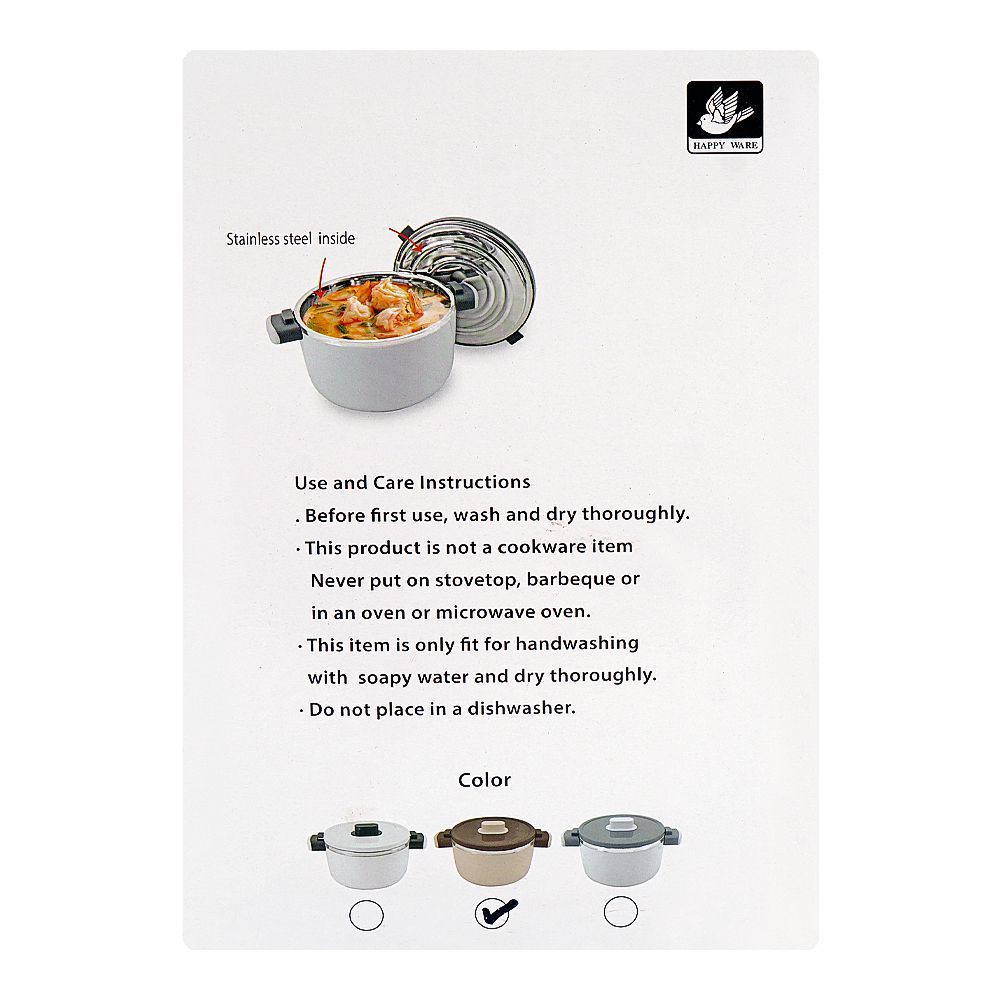 Happy Ware Forte Warmer Hot Pot With Twist Lock Lid, 36.5 x 25.8 x 18 ...