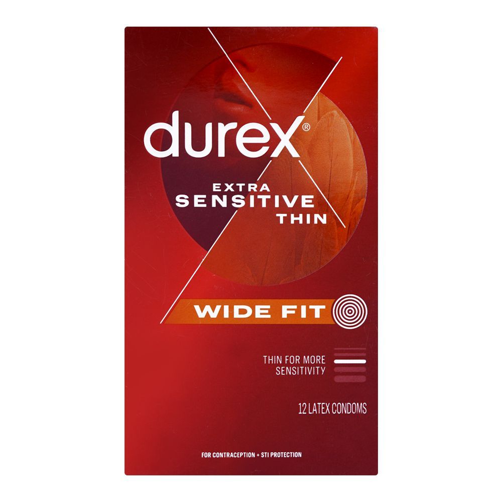 Durex Extra Sensitive Thin Wide Fit Condom 12-Pack