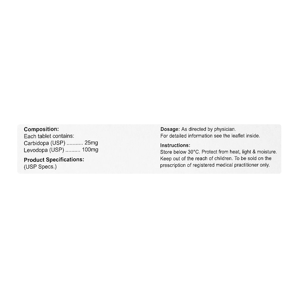 Genetics Pharmaceuticals Codopa 25mg/100mg, Tablet Strip