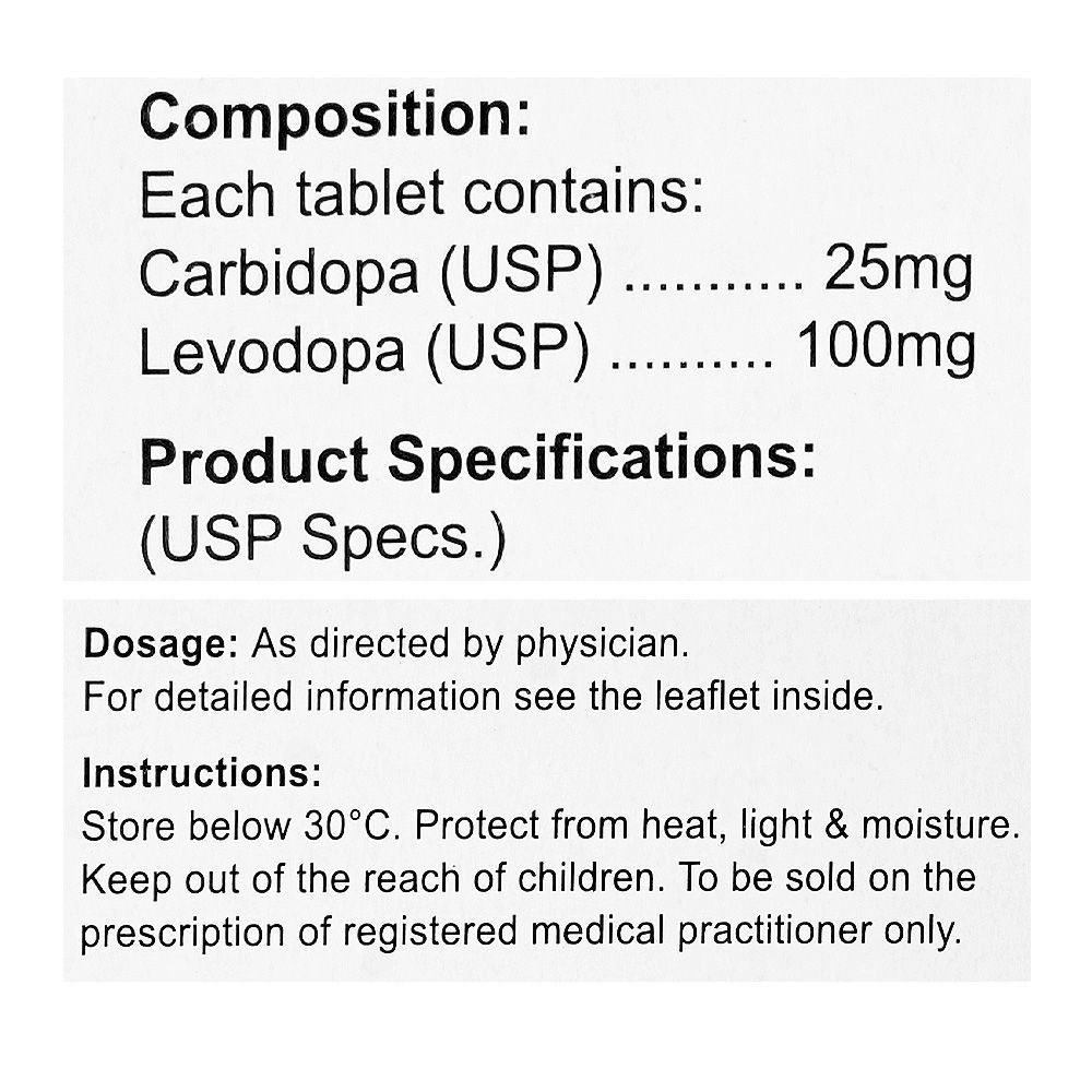 Genetics Pharmaceuticals Codopa 25mg/100mg, Tablet Strip