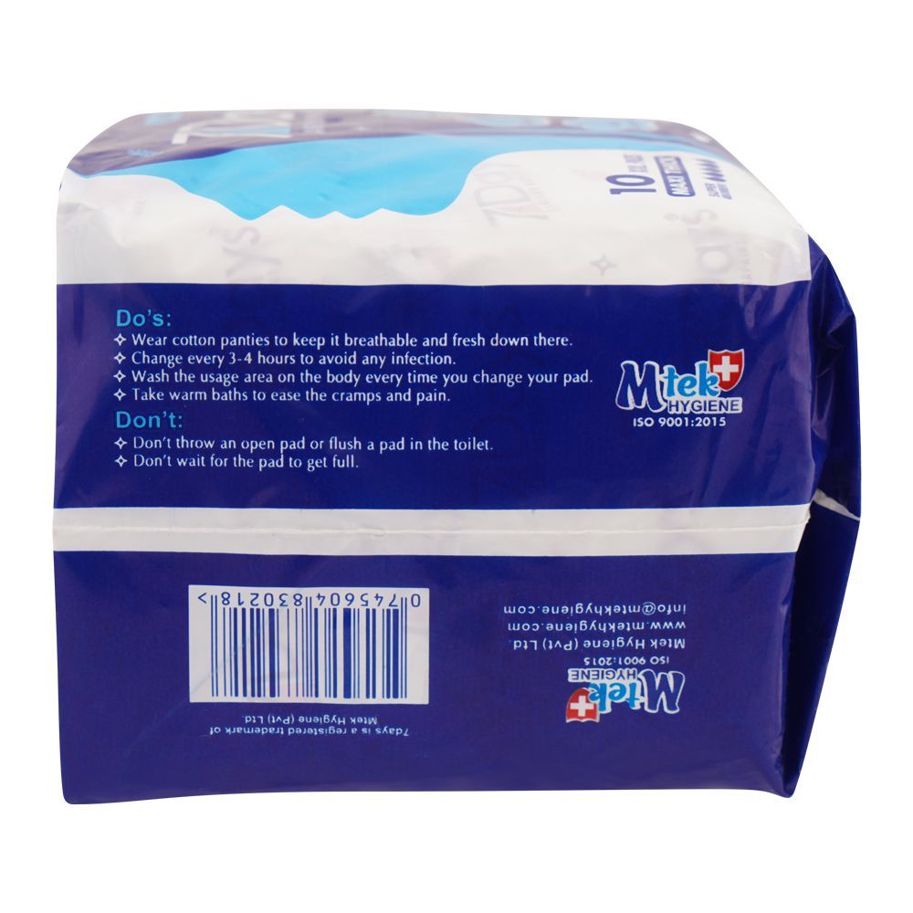 7 Days Maxi Thick Sanitary Pads, XXL, 10-Pack