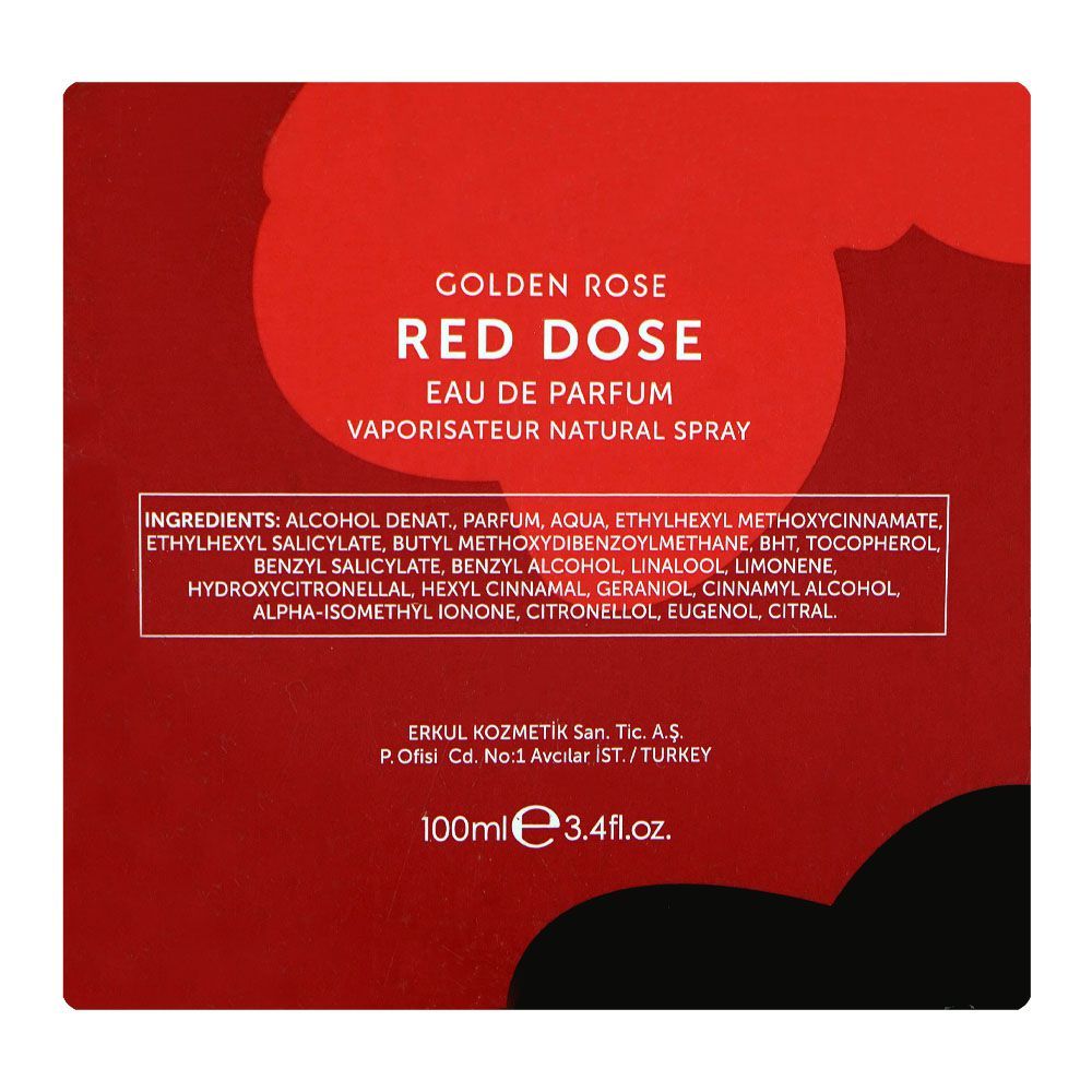 Golden Rose Red Dose, Eau De Parfum, For Women, 100ml