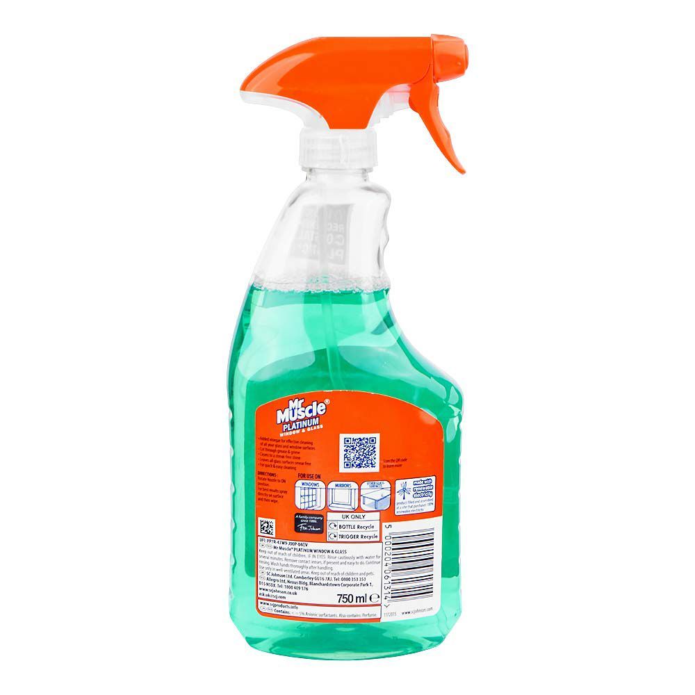 Mr. Muscle Platinum Window & Glass Cleaner Trigger Spray, 750ml