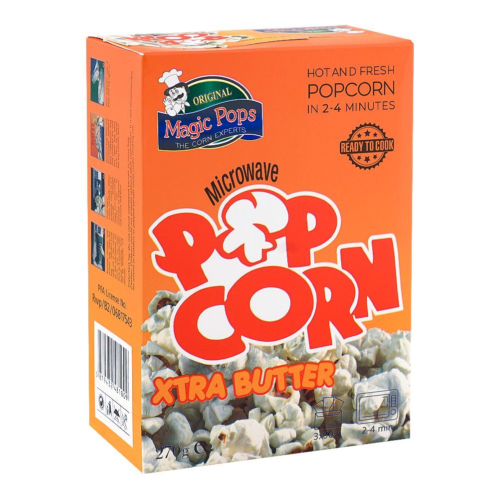 Magic Pops Microwave Xtra Butter Pop Corn,3-Pack