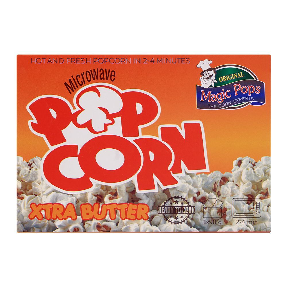 Magic Pops Microwave Xtra Butter Pop Corn,3-Pack