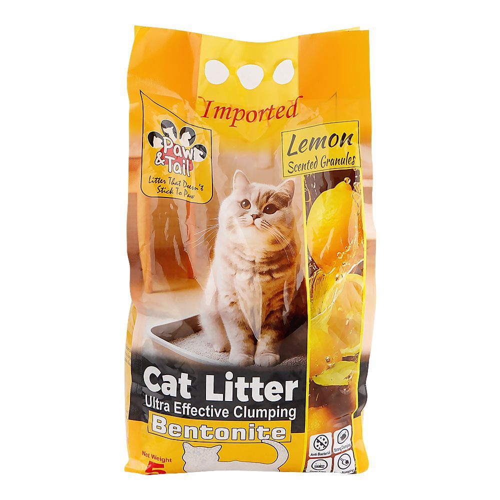 Paw & Tail Cat Litter Lemon Scented Granules, 5 Liters
