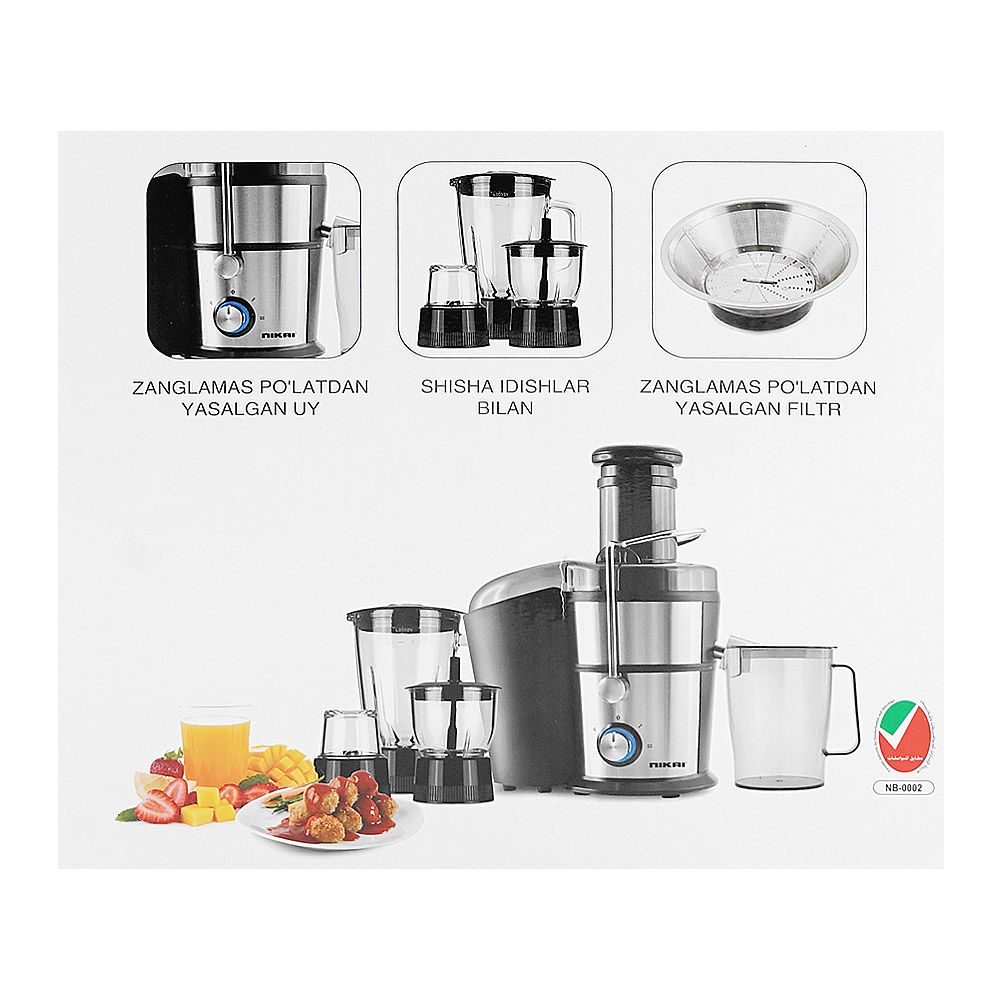 Nikai Multi-Function Juicer, 1000W, 220-240V, NFP-881G