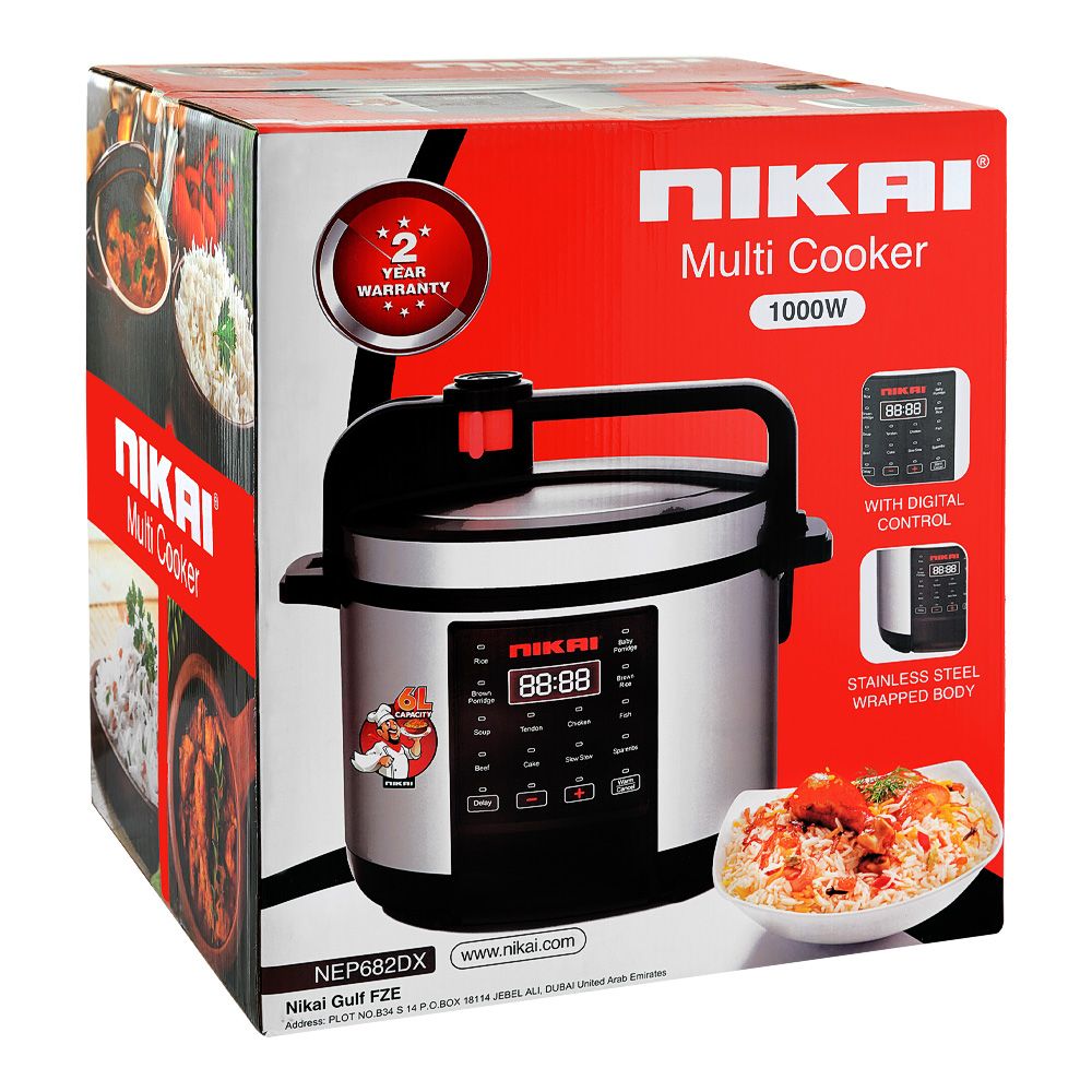 Nikai Multi Cooker, 1000W, 220-240V, 6 Liters, NEP-682DX