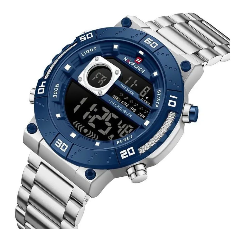 Naviforce Men Digital Wrist Watch With Stainless Steel Bracelet, NF9241 ...