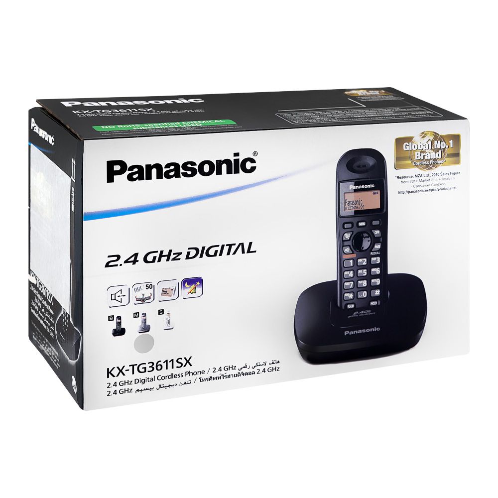 Panasonic Digital Cordless Phone, Grey, KX-TG3611SX