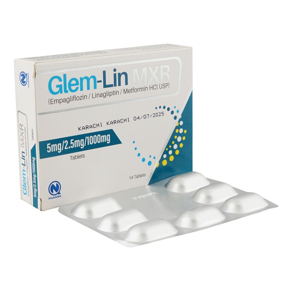 N Pharma Glem-Lin MXR Tablet, 5mg/2.5mg/1000mg, 14-Pack